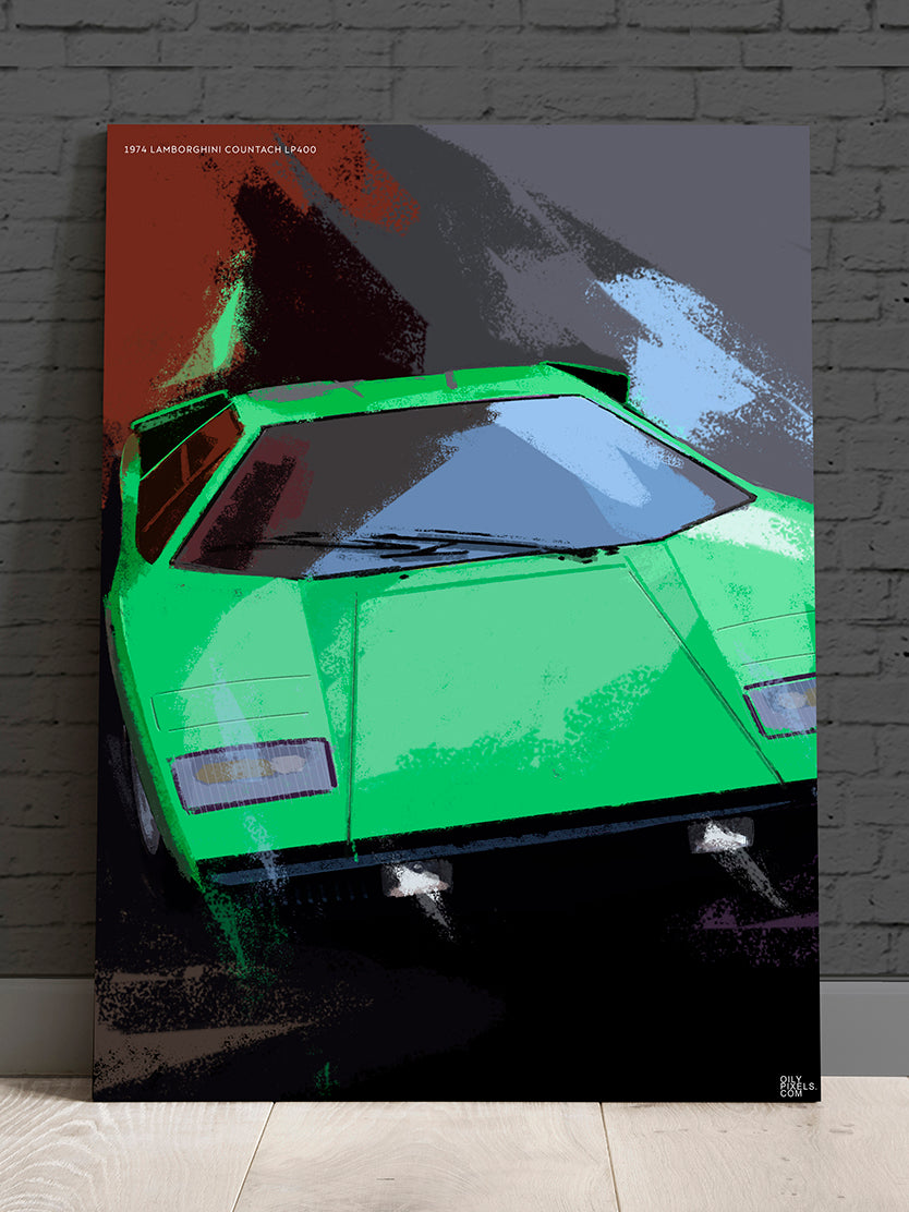 1974 LAMBORGHINI COUNTACH LP400 green – Oilypixels