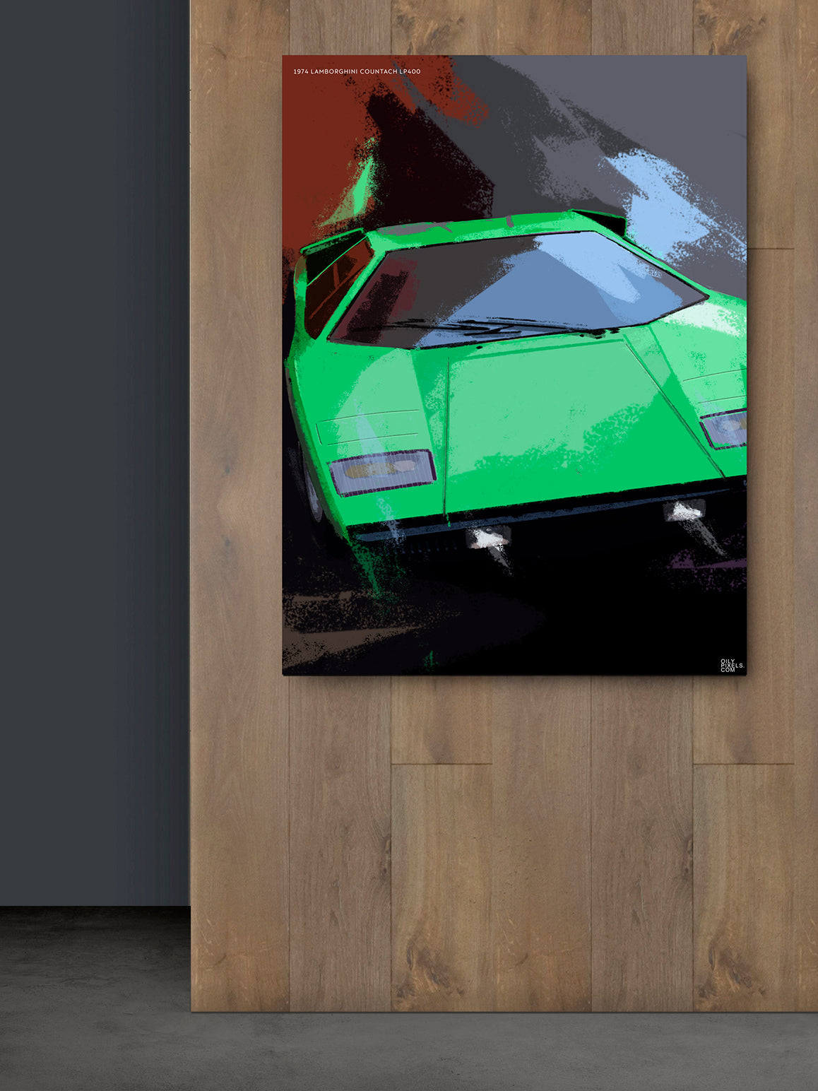 1974 LAMBORGHINI COUNTACH LP400 green – Oilypixels