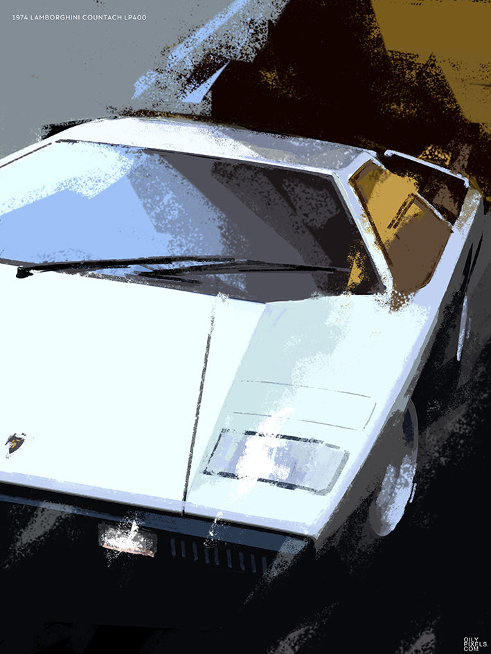 1974 LAMBORGHINI COUNTACH LP400 white – Oilypixels